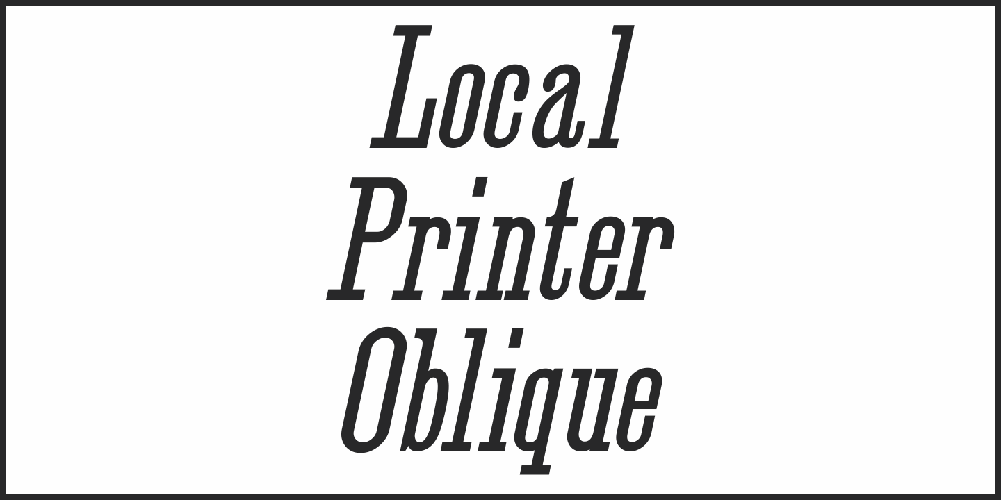 Local Printer JNL Font